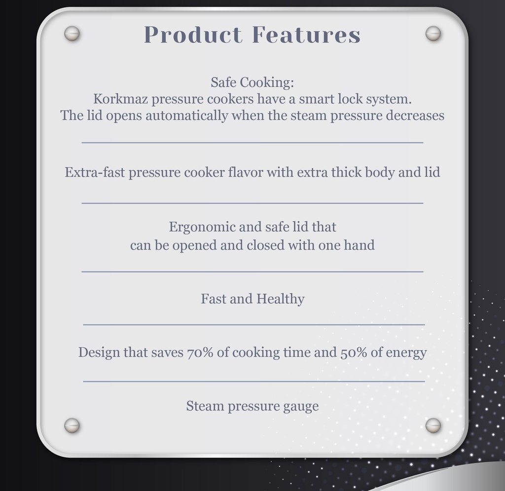 Korkmaz Proline 316 Stainless Steel Pressure Cooker 6.0 lt (A177) Made ...