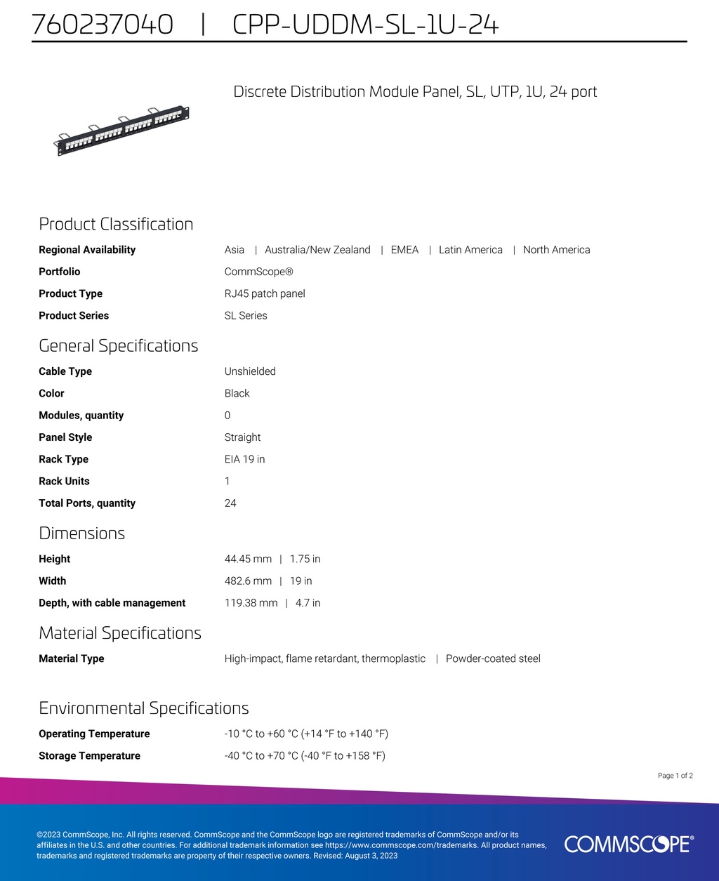 24 Ports Commcsope Cat6 Patch Panel - Commscope 24 Ports Pach Panel ...