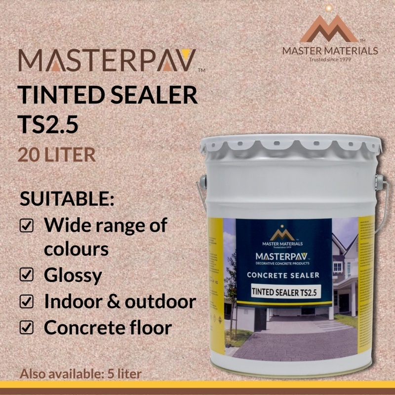 MASTERPAV Tinted Sealer (20L) TS2.5 Colour Sealer for Concrete Imprint ...