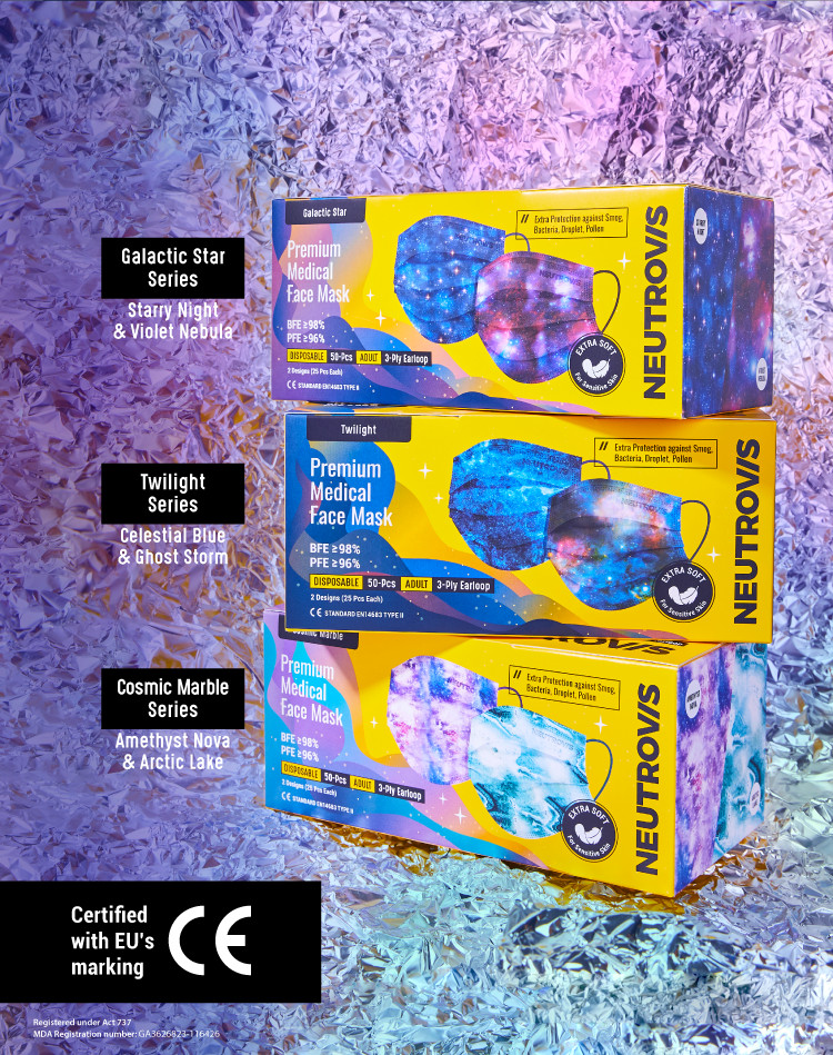 Neutrovis 3-Ply Galaxy Series Premium Medical Face Mask 50s - Galactic ...