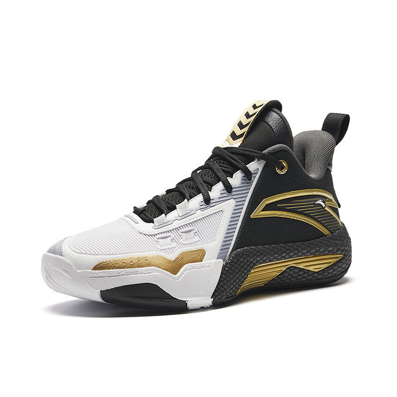 ANTA Men Flash Battle 5 Basketball Shoes 812341113-1 White/Black/Golden ...