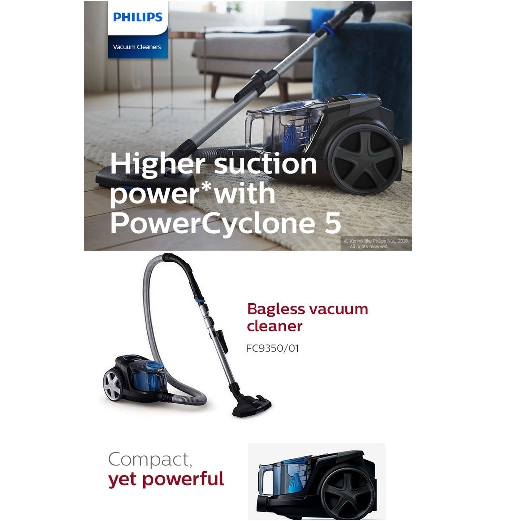 Philips FC9350 | Bagless vacuum cleaner | PowerPro Compact ...