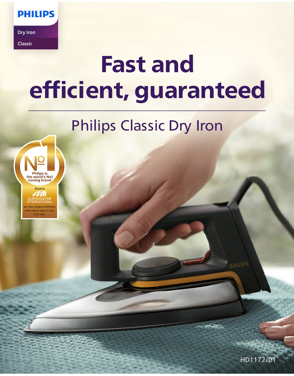 Philips Classic Dry Iron (1000W) HD1172 | HD1172/01 | Shopee Malaysia