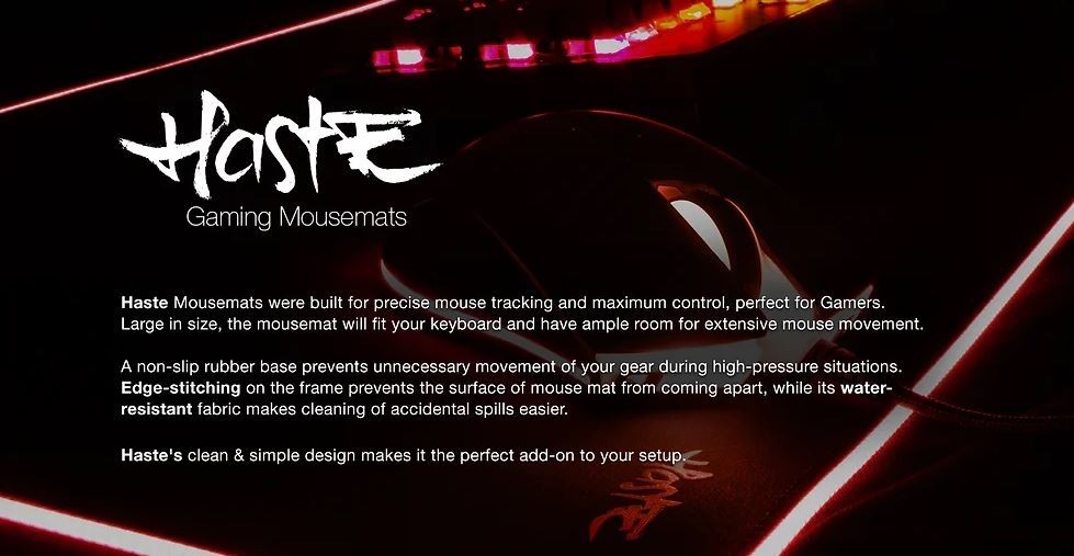 Tecware Haste L/XXL/3XL Smooth Surface Gaming Mouse Pad - Black / White ...