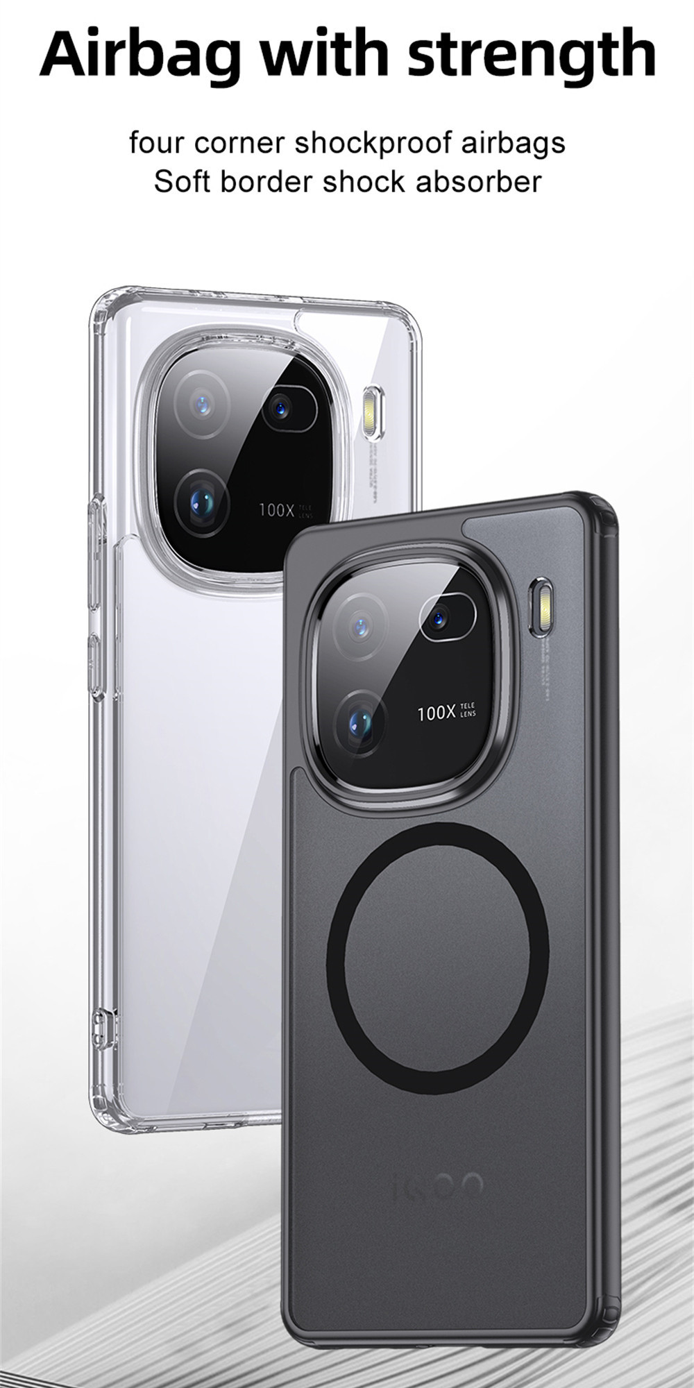 UFLAXE ICEY Magnetic Hard Case for iQOO 12 / iQOO 12 Pro Matte Clear ...