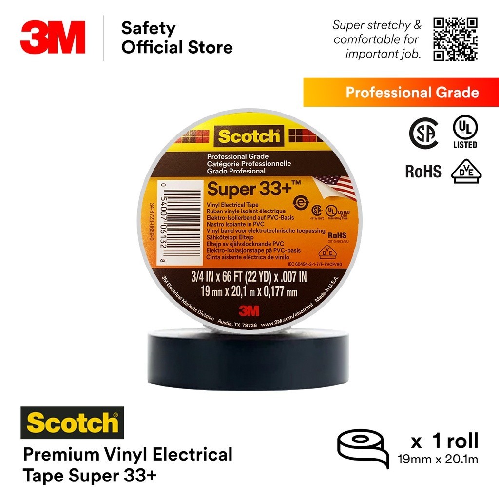 3M™ Scotch Super 33+ Vinyl Electrical Tape/Wire PVC Tape/Electrical ...