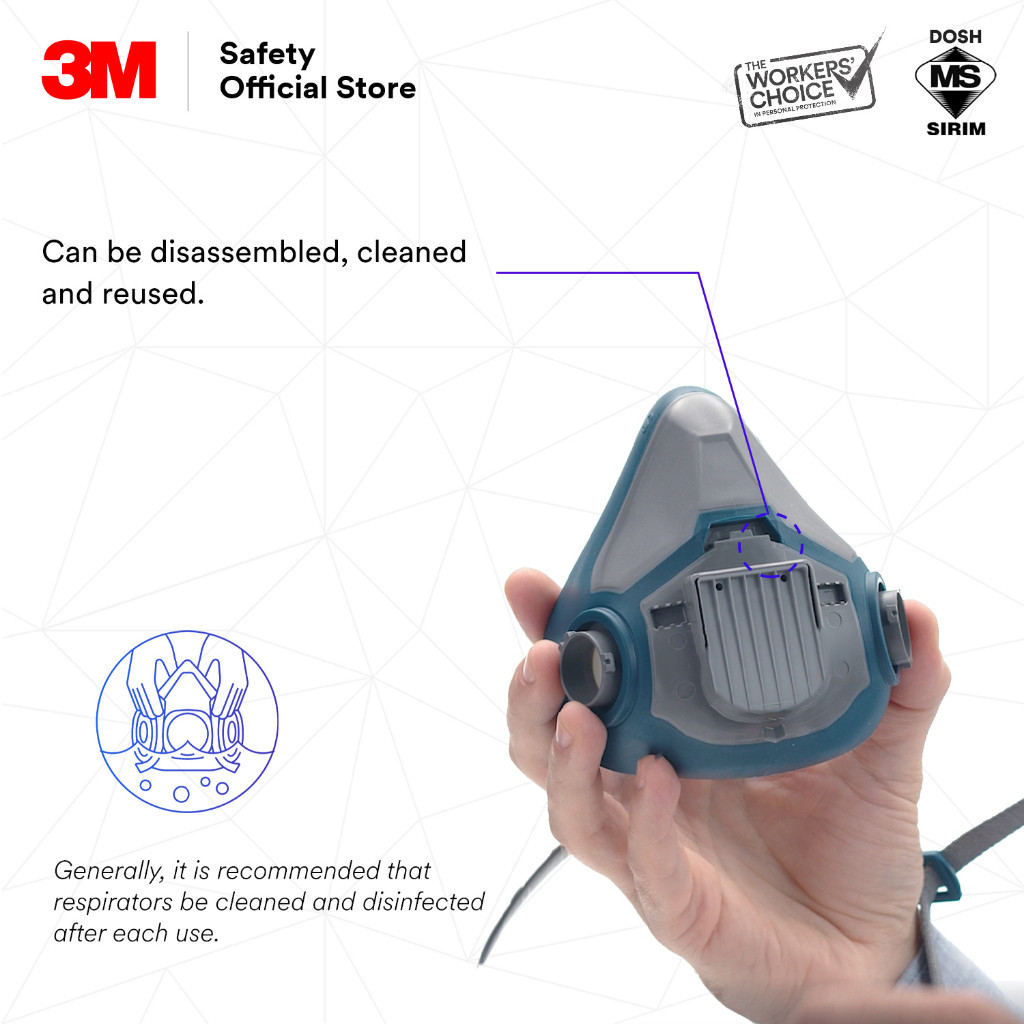 3M™ 6500QL Series Premium Reusable Respirator - 6501QL S/6502QL M ...