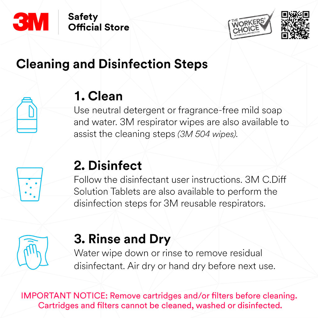 3M™ 6500QL Series Premium Reusable Respirator - 6501QL S/6502QL M ...