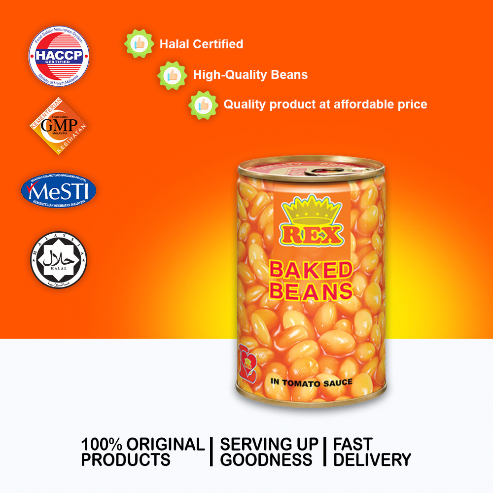 Rex Baked Beans in Tomato Sauce (400g) | Shopee Malaysia