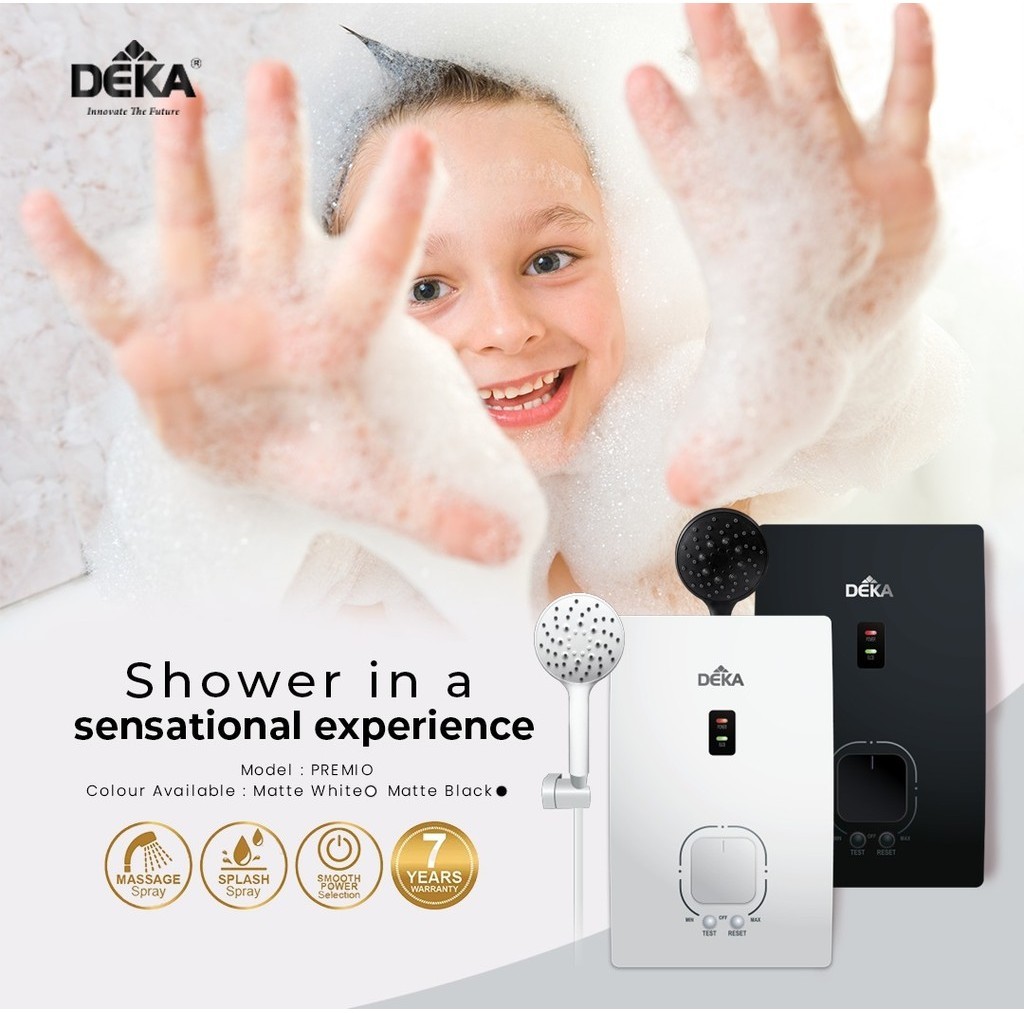 DEKA PREMIO Non Pump Instant Heat Water Heater Pemanas Air 热水器 (Matte ...