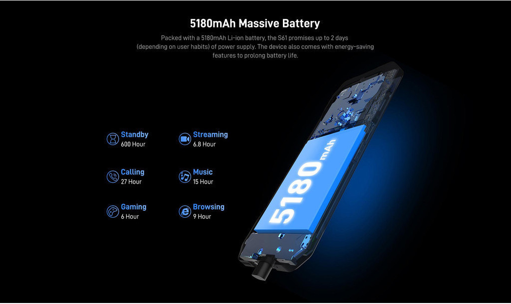OUKITEL Doogee S61 Rugged Mobile Phone, IP68 Waterproof Smartphone ...