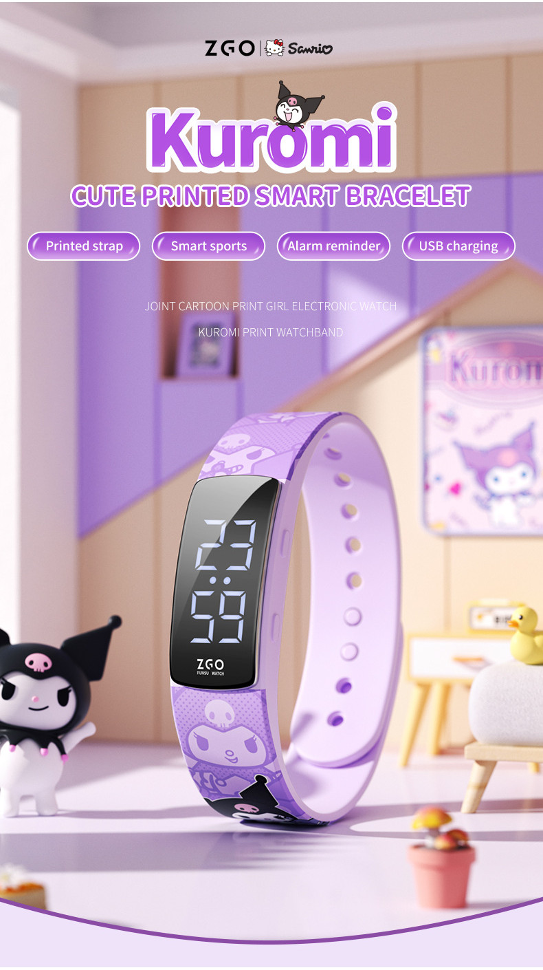 【New item Discount】ZGO x Sanrio jam tangan budak perempuan Kuromi ...