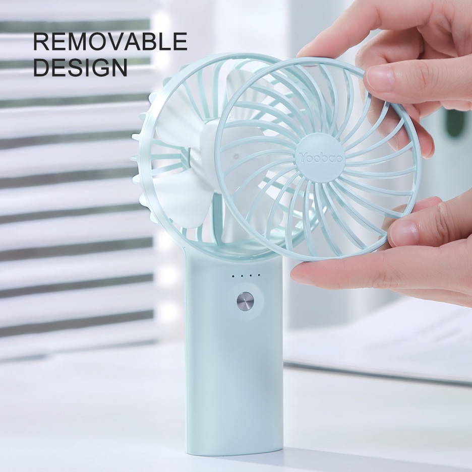 Yoobao F3 Portable Rechargeable Hand Held Mini Fan (3000mAh &6000mAh ...