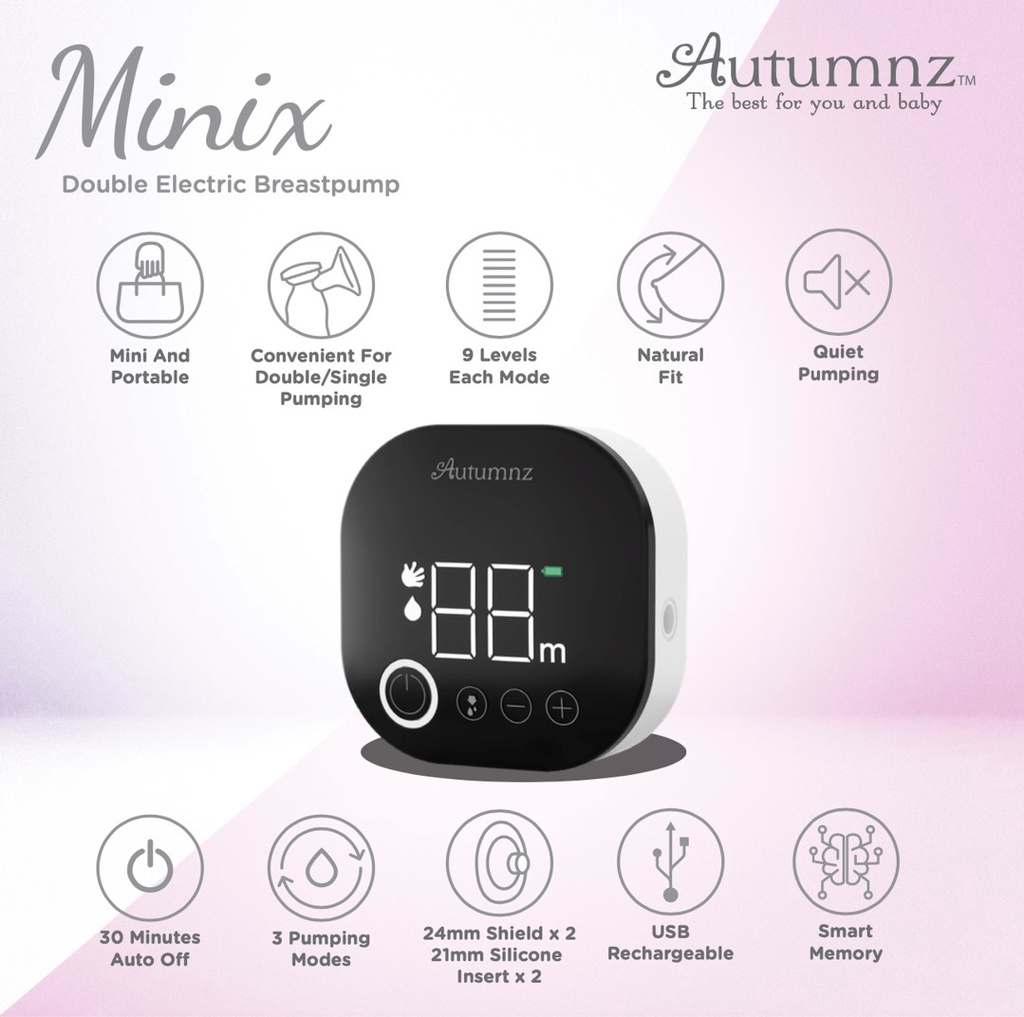 Autumnz Minix Double Electric Breastpump (Rechargeable) | Shopee Malaysia