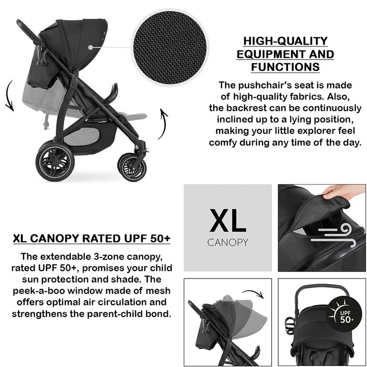 Hauck Rapid 4D Stroller Baby (Newborn- 25kg) Compact, Multi-purpose ...