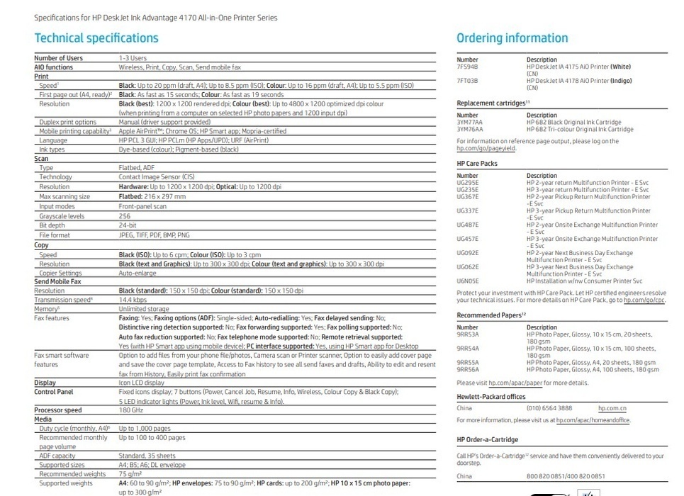 HP 4275 Deskjet Plus Ink Advantage All In One Wireless A4 Inkjet ...