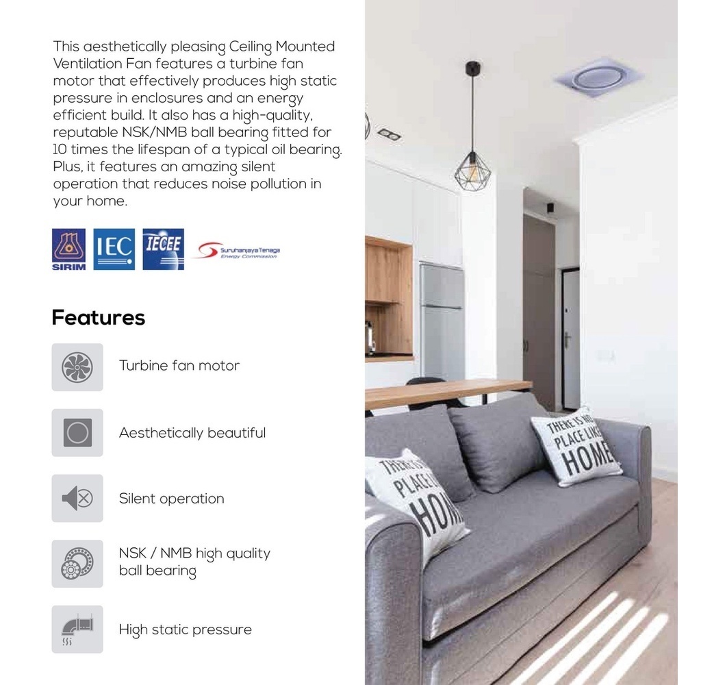 HOUM Sv90-d1 /d2 Exhaust Fan – Duct Type, Sirocco, Ceiling Mounted ...