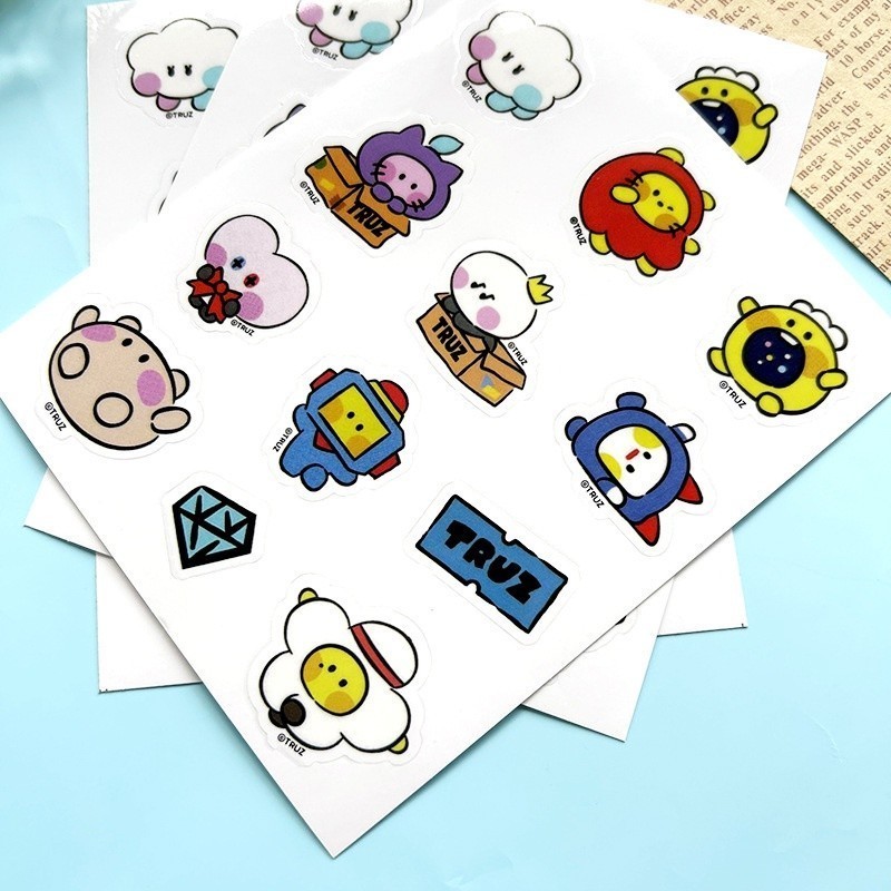 Kpop TREASURE TRUZ Sticker Cartoon Transparent PVC Waterproof Sticker ...