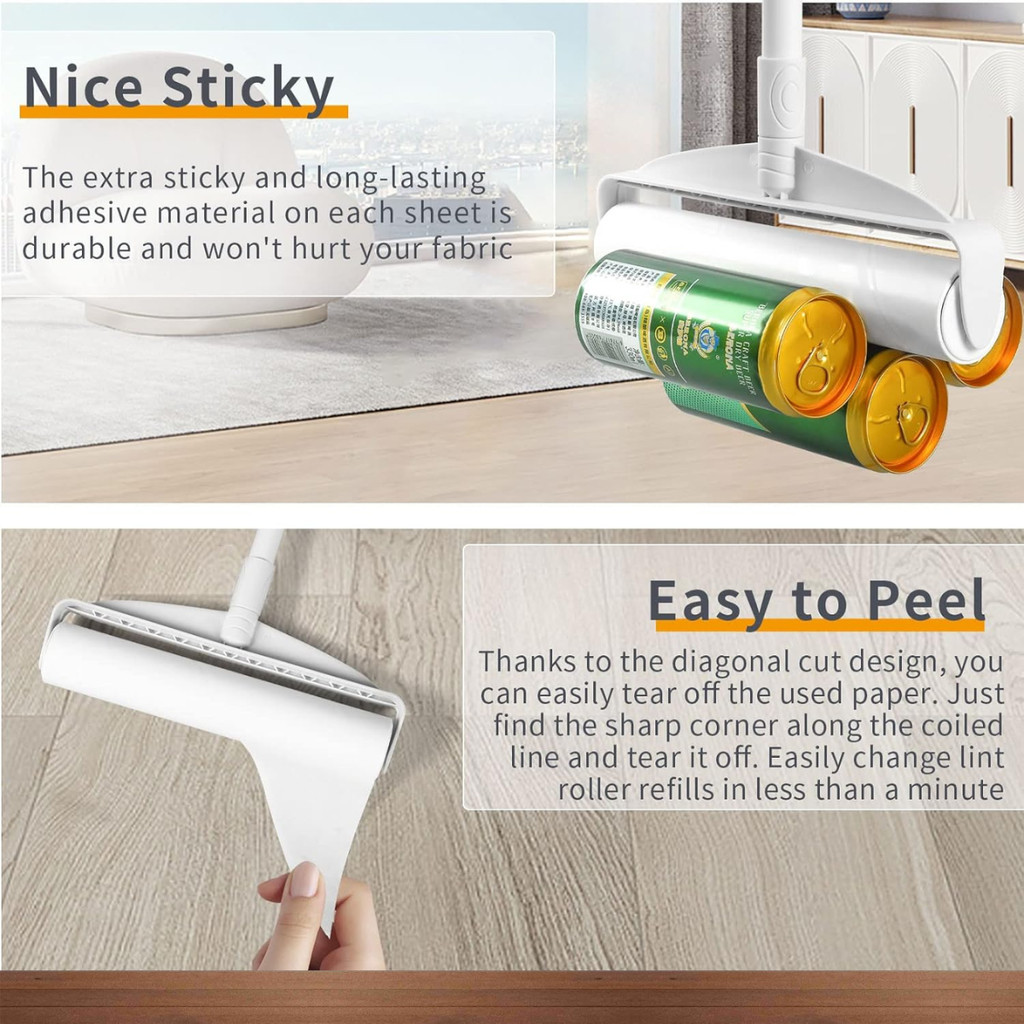 30/24/19/16cm Sticky Lint Roller Sticker Roller Refill Long Handle ...