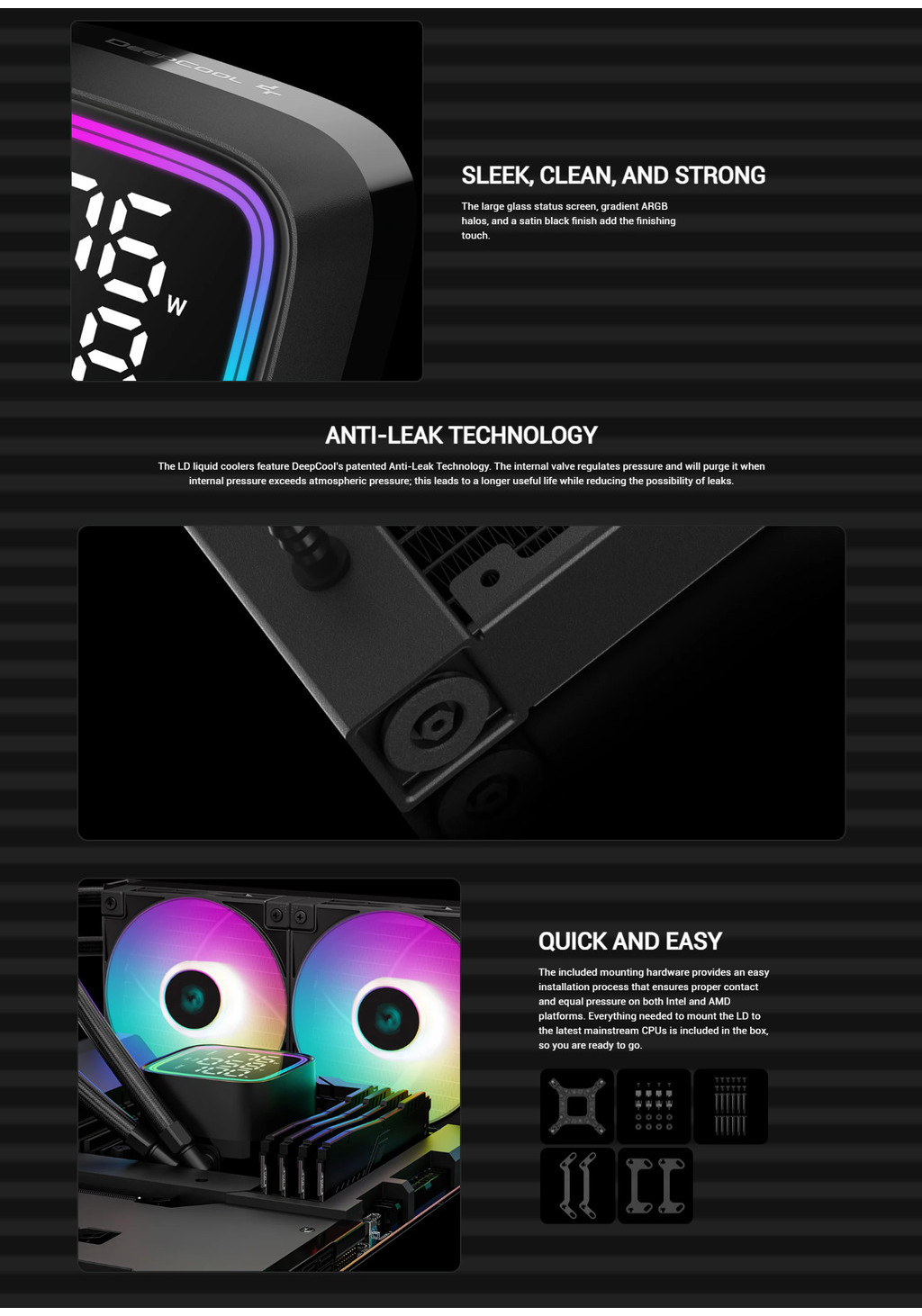 DeepCool LD240 / LD360 Digital ARGB AIO CPU Liquid Cooler # R-LD240 ...