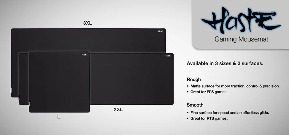 Tecware Haste L/XXL/3XL Smooth Surface Gaming Mouse Pad - Black / White ...