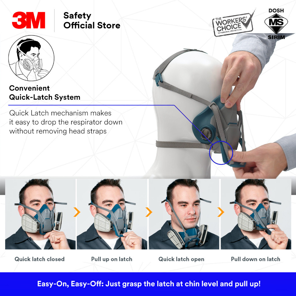 3M™ 6500QL Series Premium Reusable Respirator - 6501QL S/6502QL M ...