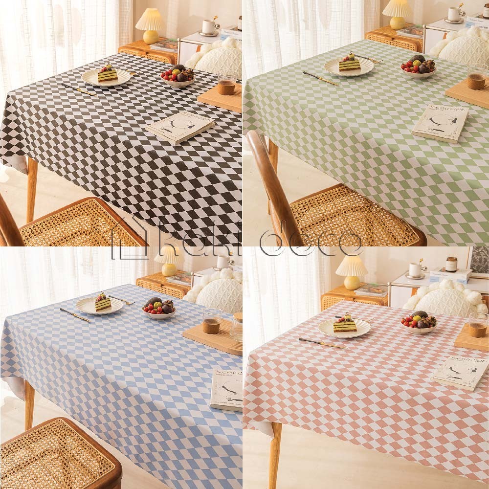 KakiDeco PVC Table Cloth Pure Color⭐Water Proof Table Cover Kain Meja ...