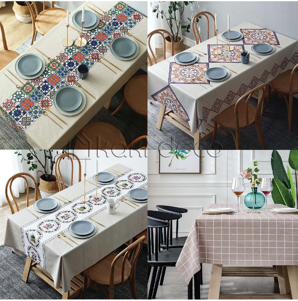 KakiDeco PVC Table Cloth Pure Color⭐Water Proof Table Cover Kain Meja ...