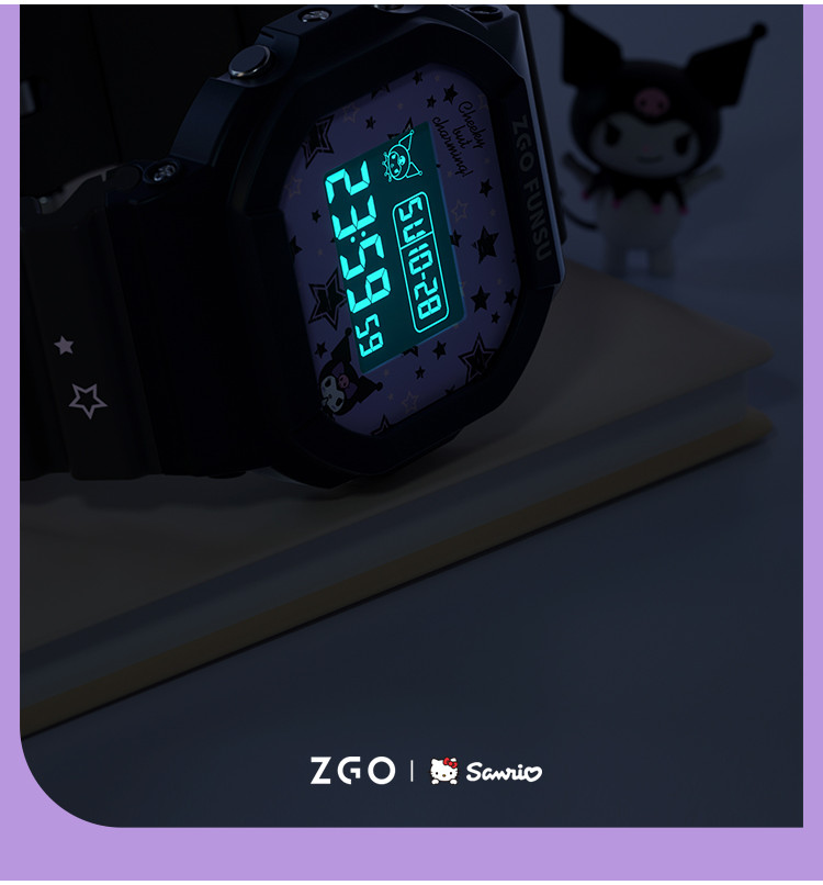 ZGO x Sanrio Kuromi Watch Female Student Cute Niche Design Junior High ...