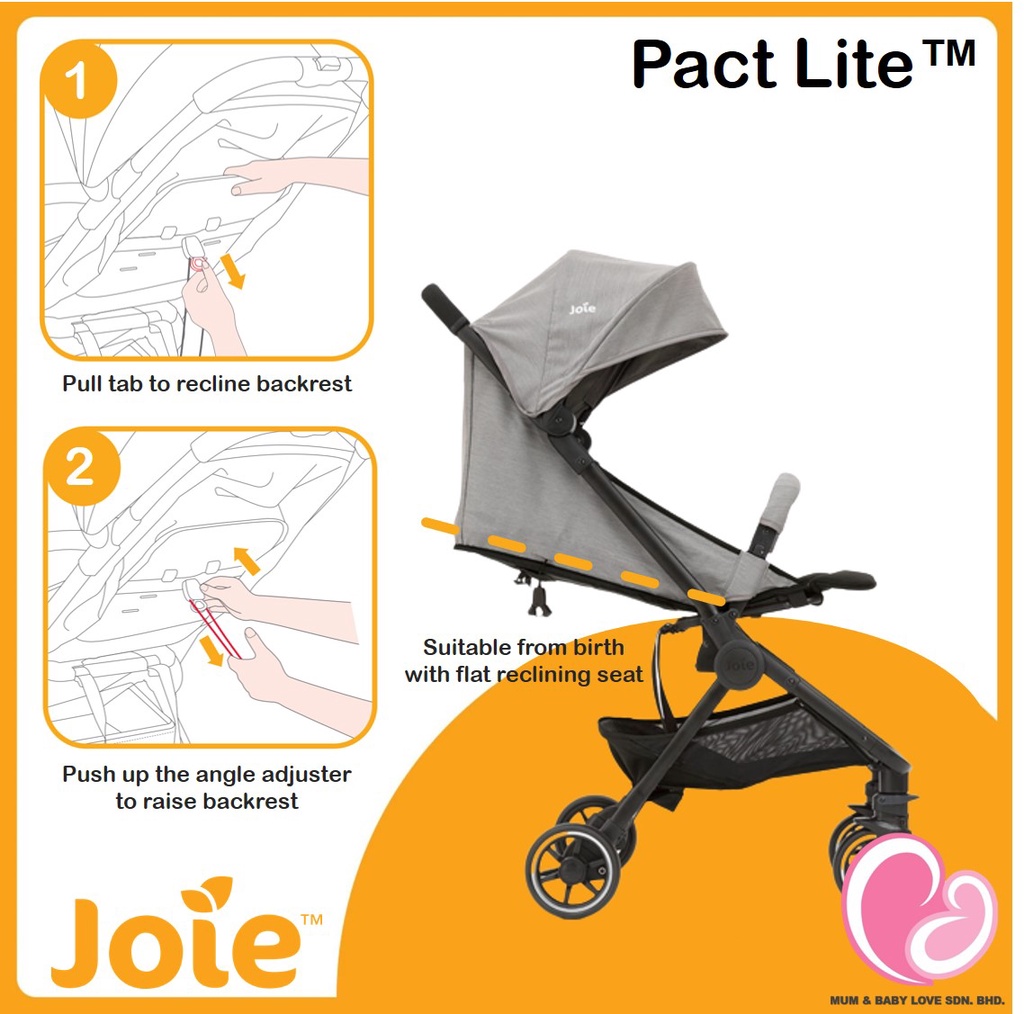 Joie Pact Lite Stroller Baby (Compact & Lightweight Stroller), Cabin ...
