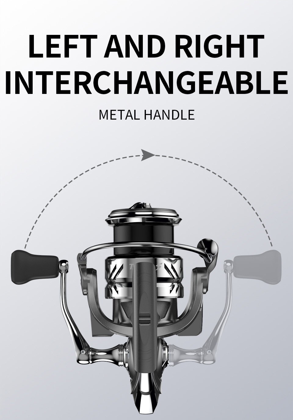 Fishing Reel With Double Handle Grip Spinning Reel 1000 1500 Series Shallow Spool Professional ...