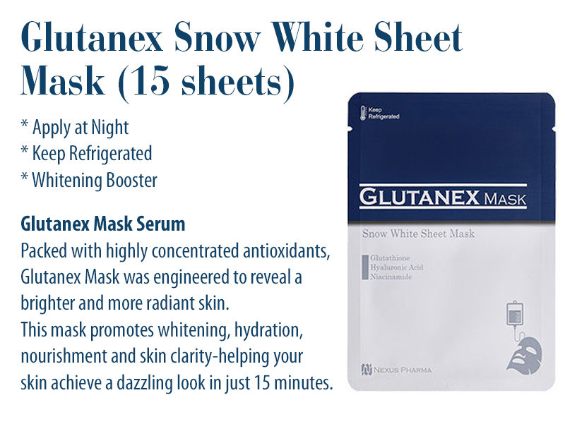 Glutanex Snow White Sheet Mask (15 sheets) | Shopee Malaysia