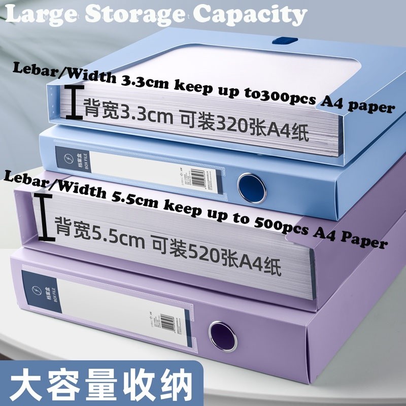 A4 File Box Thick PVC File Storage Box Plastic File Box with Label文件盒A4 ...