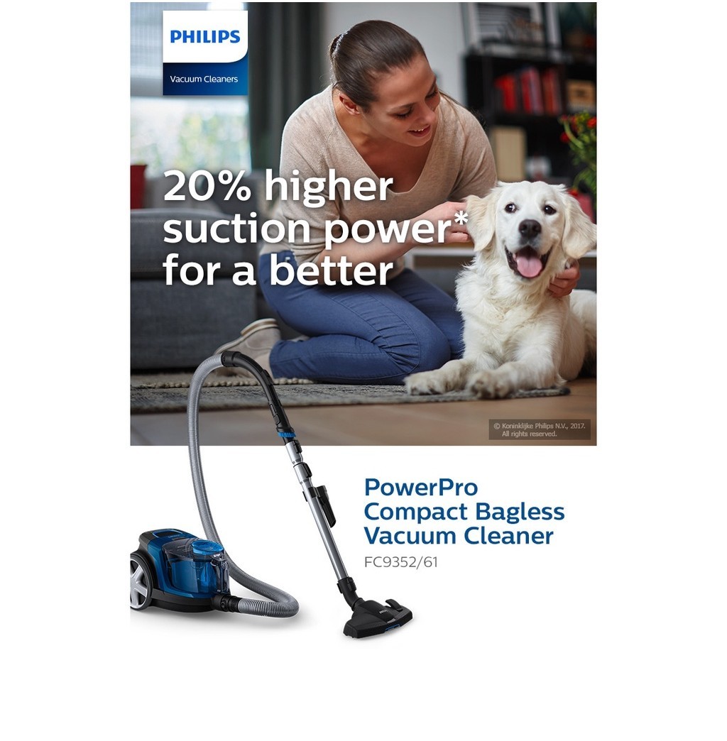 Philips PowerPro Compact Bagless Vacuum Cleaner FC9352/FC9352/62 ...