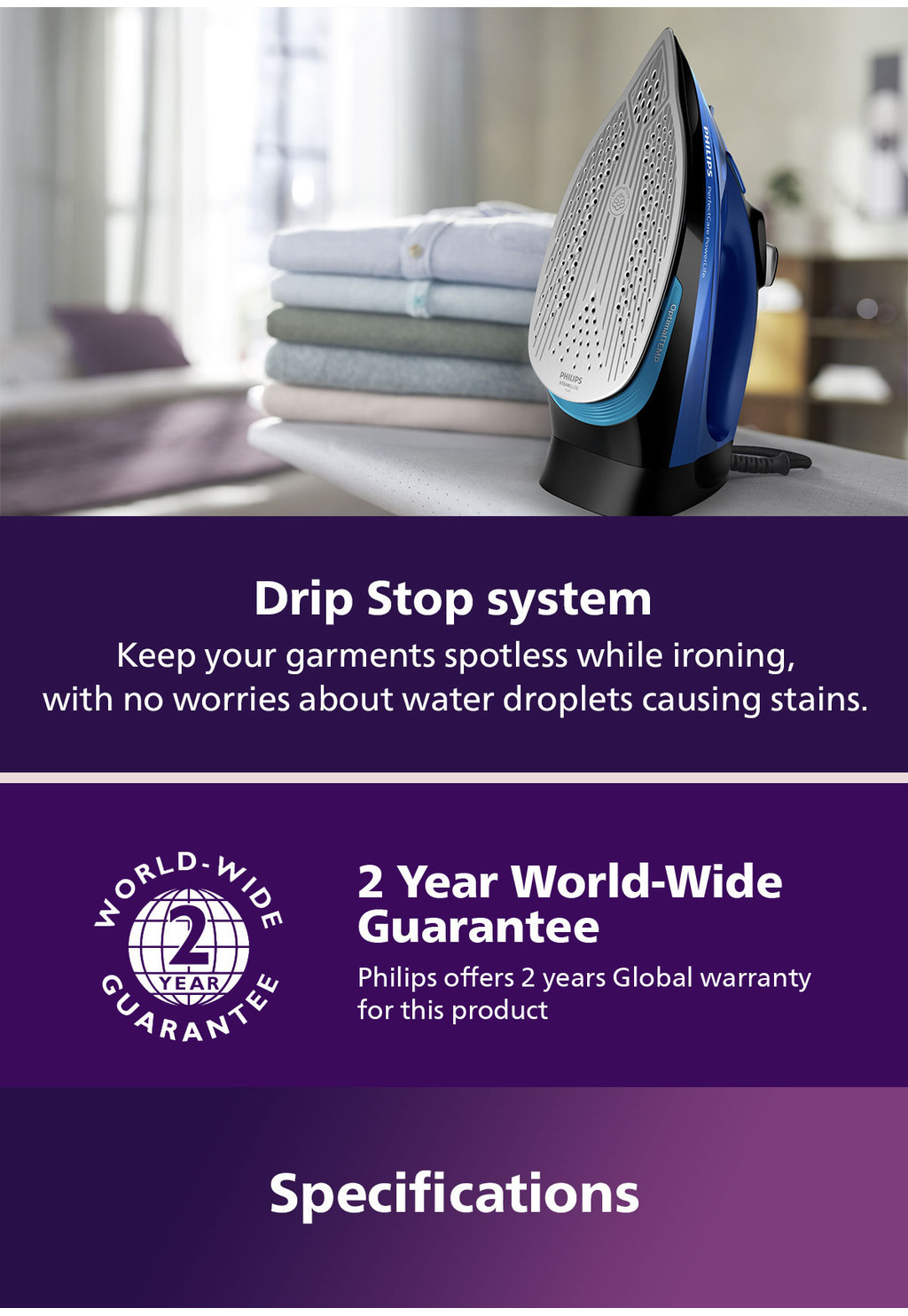 Philips Perfect Care Steam Iron GC3920/GC3920/26 | Shopee Malaysia