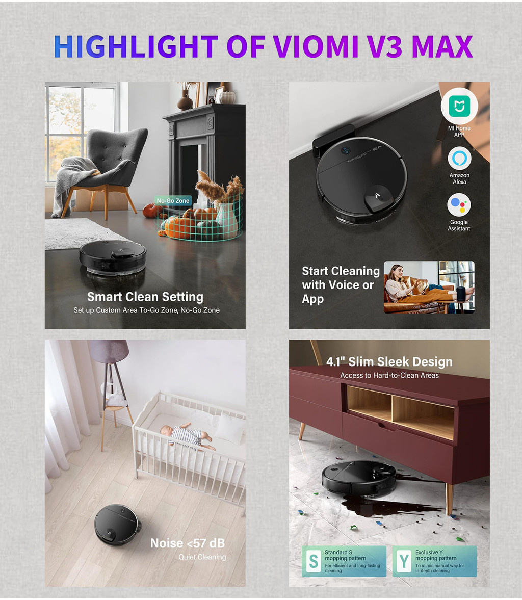 Mijia Viomi Smart Robot Vacuum Series V2 Max V3 Max V5 Pro | Lidar ...