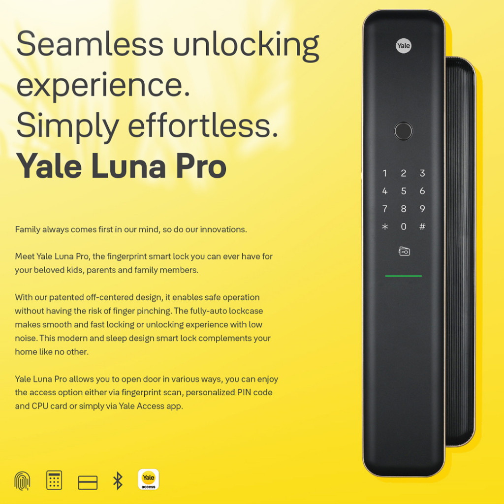 YALE Push Pull Smart Door Lock (FREE Yale Connect Wi-Fi Bridge) Yale ...