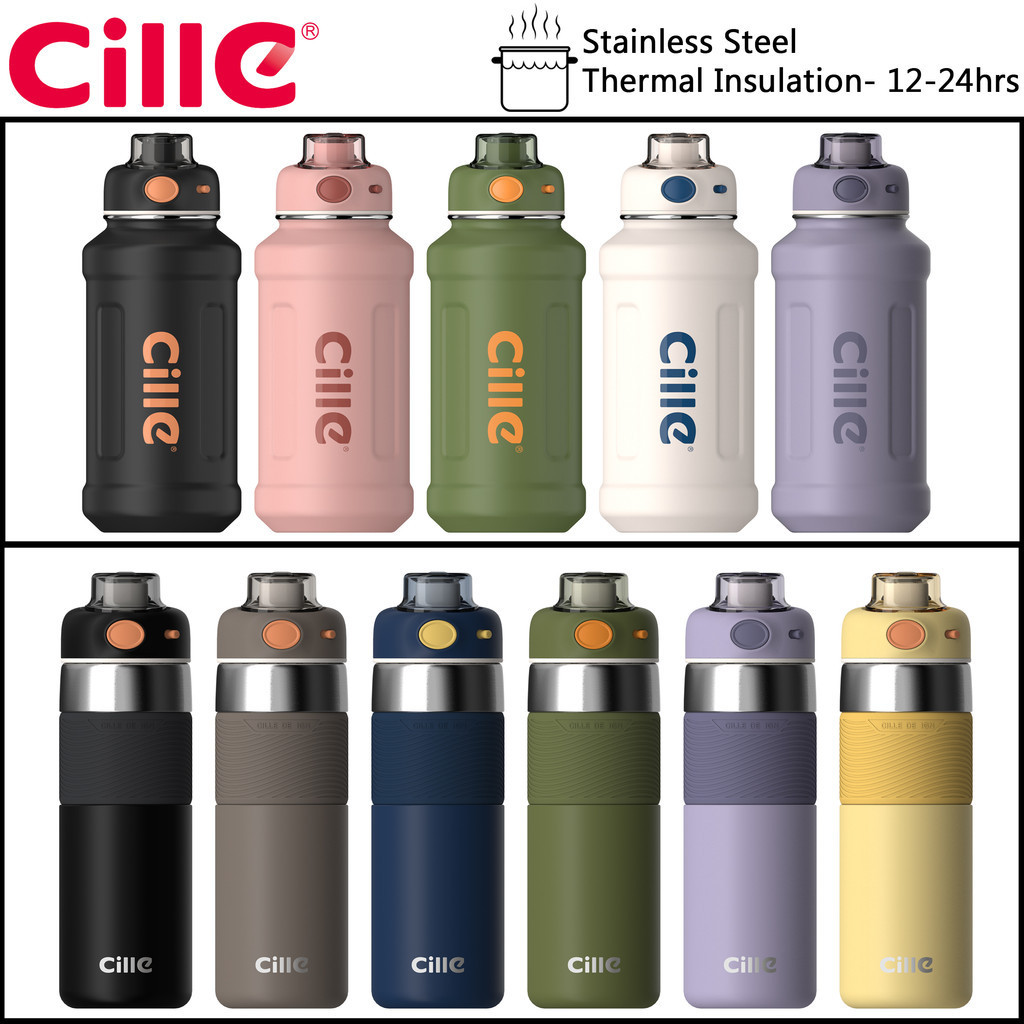 Cille 500ml/620ml/650ml/950ml Sport Leisure Stainless Steel Vacuum ...