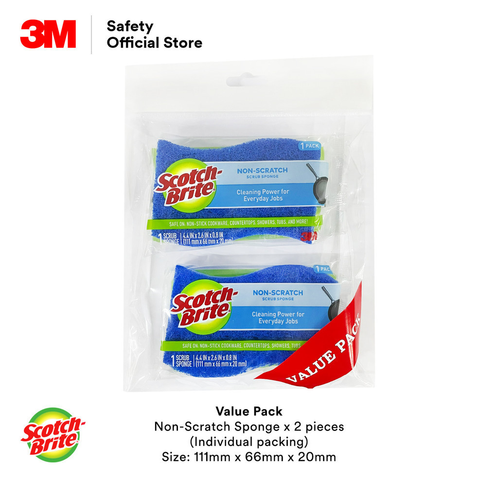 3M™ Scotch-Brite Non Scratch Scrub Sponge 521/ Zero Scratch Sponge ...
