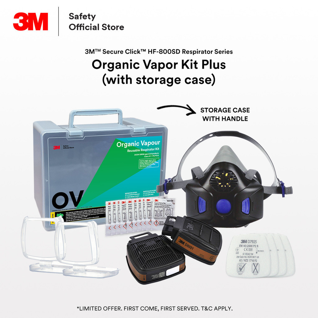 {VALUE DEAL} 3M™ Secure Click Professional Painter Respirator Set HF ...