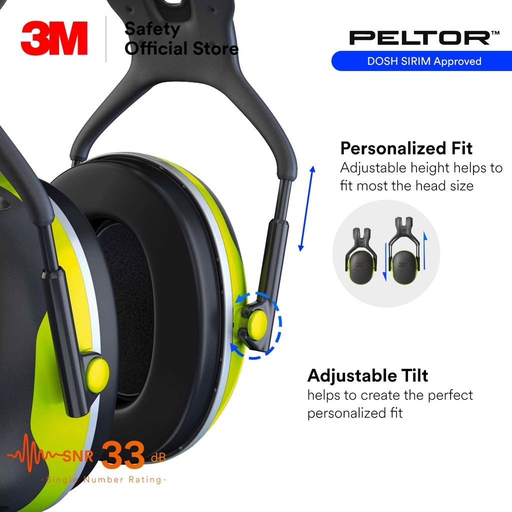3M™ X4A Peltor Premium Earmuffs/ Over-The-Head Safety Earmuffs/ SNR 33 dB/ EM_PSD_ | Shopee Malaysia