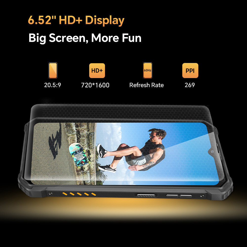 OUKITE WP23 Pro 6.52“ HD+ 10600 mAh 16GB+128GB Rugged Handphone Android ...