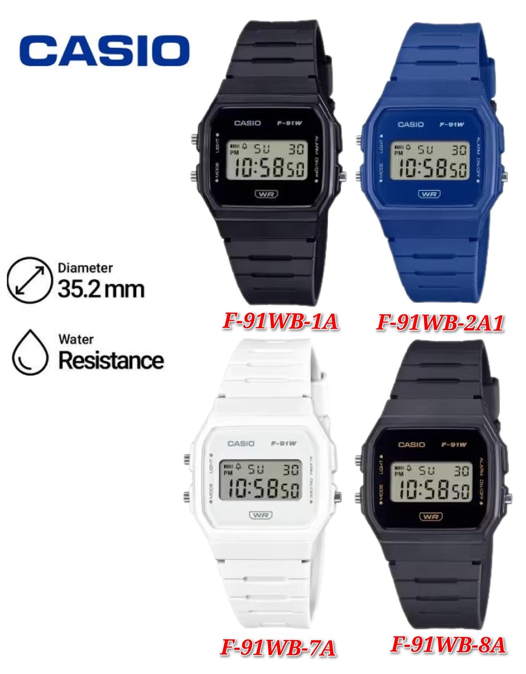 Casio F-91WB VINTAGE SERIES Digital Resin Watch - F-91W | Shopee Malaysia