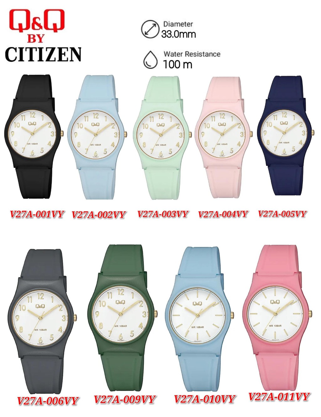 Q&Q Watch By Citizen Fashion Analog Women V27A . | Shopee Malaysia