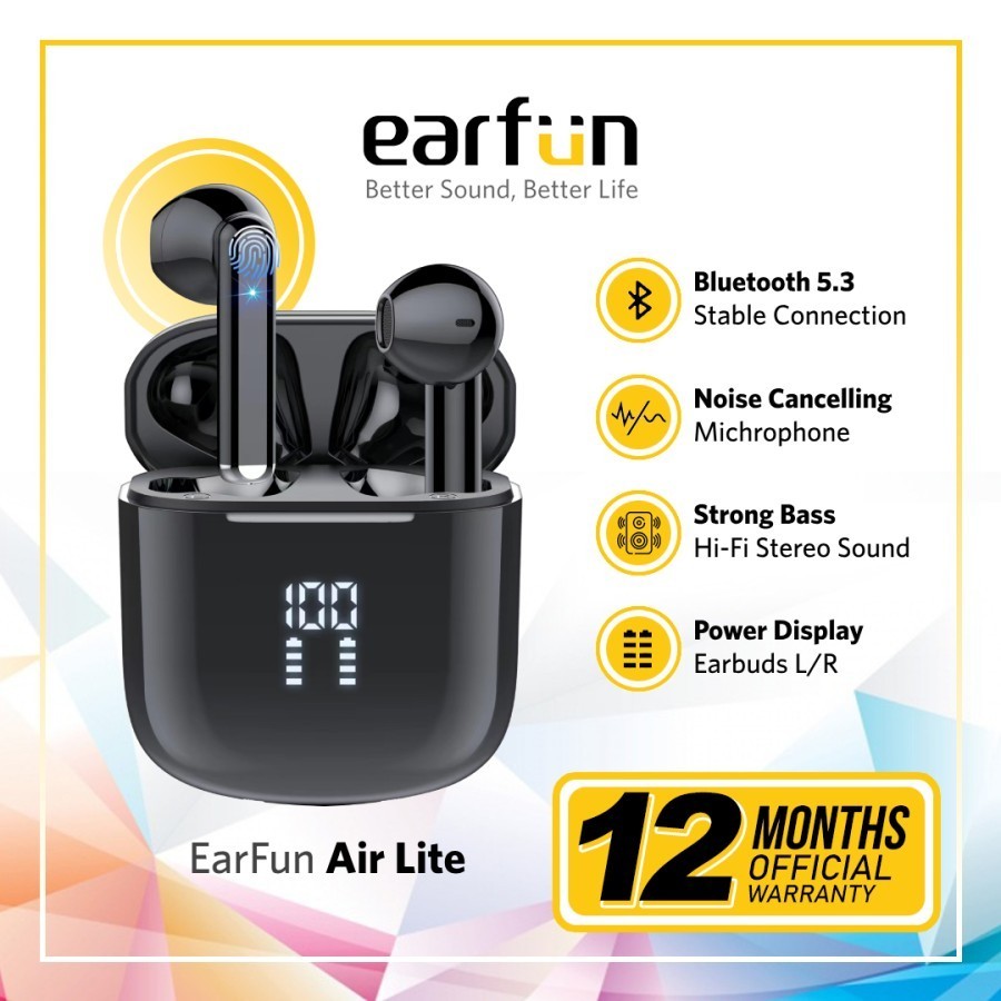 EarFun Air Lite True Wireless Earbuds: Echo Noise Cancelling Mic BT5.3 ...