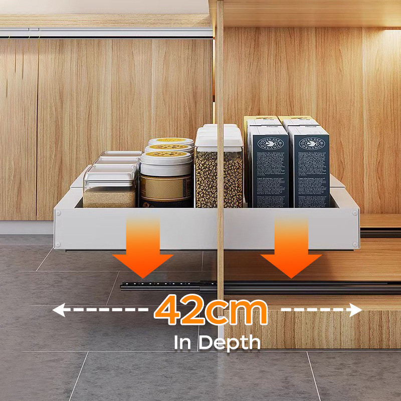 Cambond【Scalable】Kitchen Storage Rack with Slide Rails Pull-out Basket ...