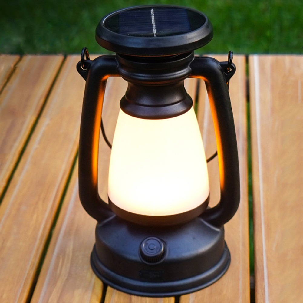 WellHike Retro LED Camping Lantern, Type-C and Solar Charging, 800mAh ...