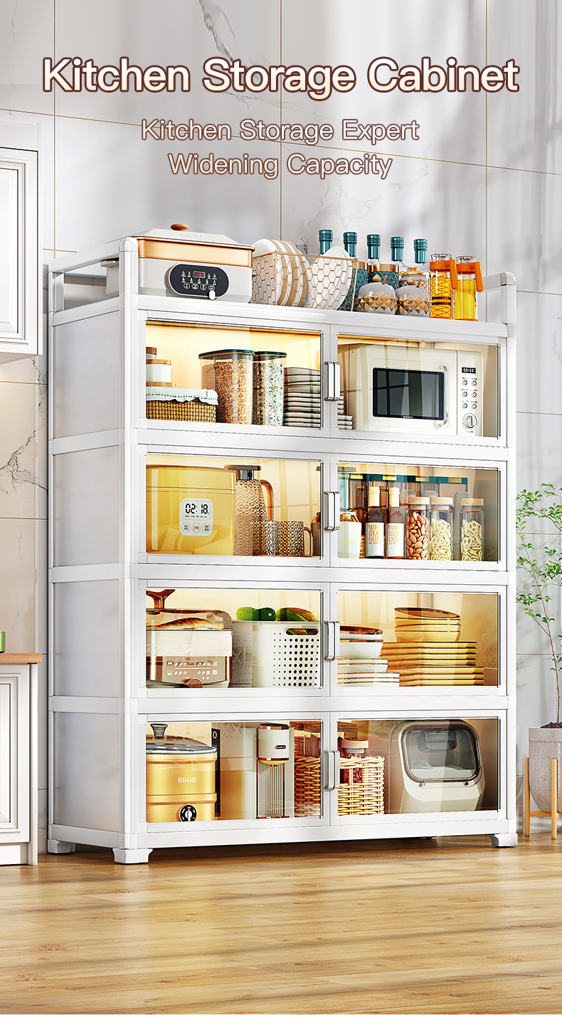 Almari Dapur Bertutup Elegant Tempered Glass Layered Cabinet Home Use ...