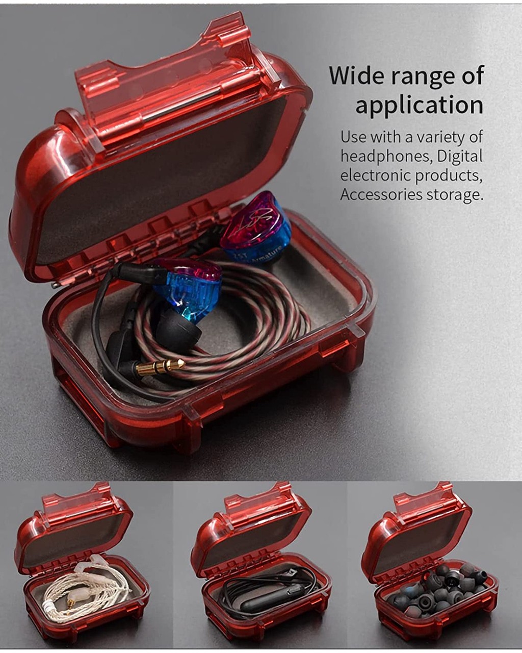 ABS Resin Storage Case, Waterproof Hard Case: for IEM Earphones and ...