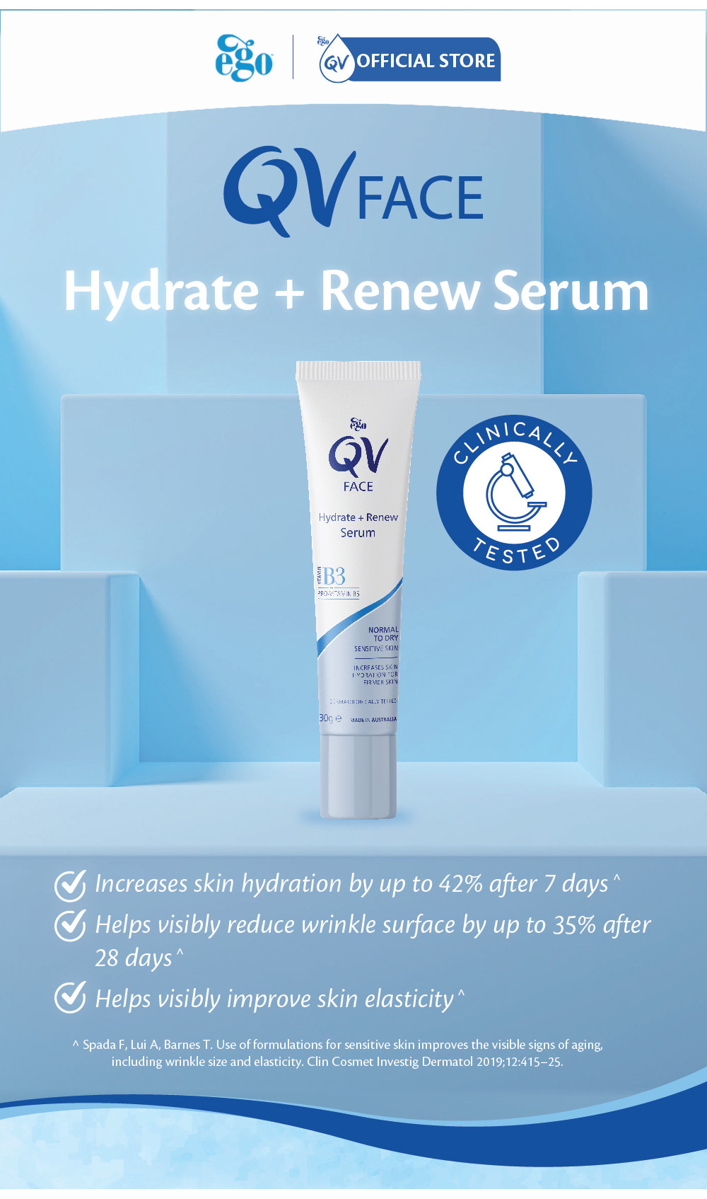 QV Face Hydrate and Renew Serum 30g [Calms and Soothes | Designed for ...
